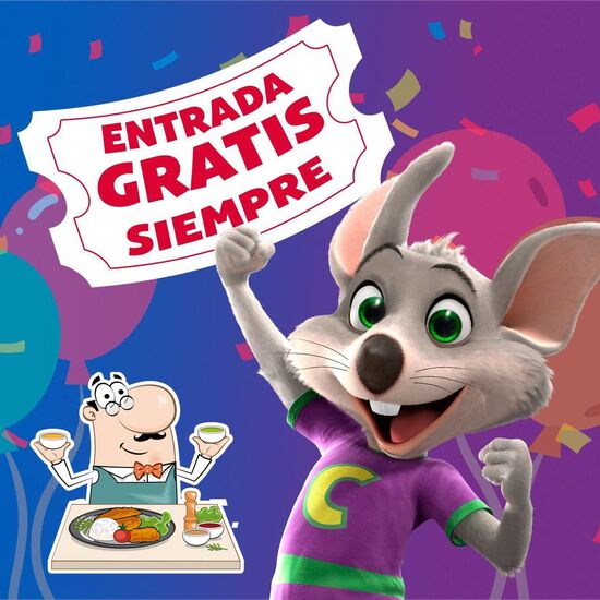 Меню ресторана Chuck E. Cheese Guadalupe, Гваделупа